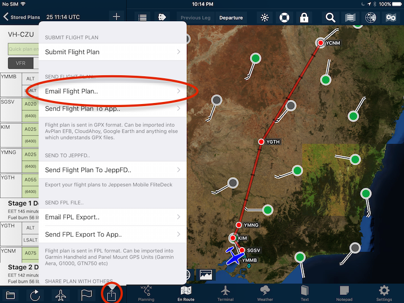 Sharing Your Flight Plan With Others - AvPlan EFB - Electronic Flight Bag