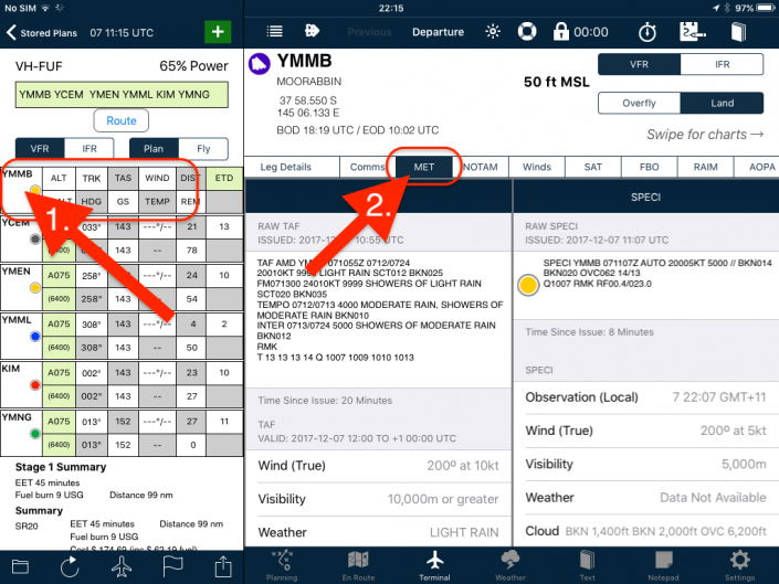 At-a-glance METARs - AvPlan EFB - Electronic Flight Bag