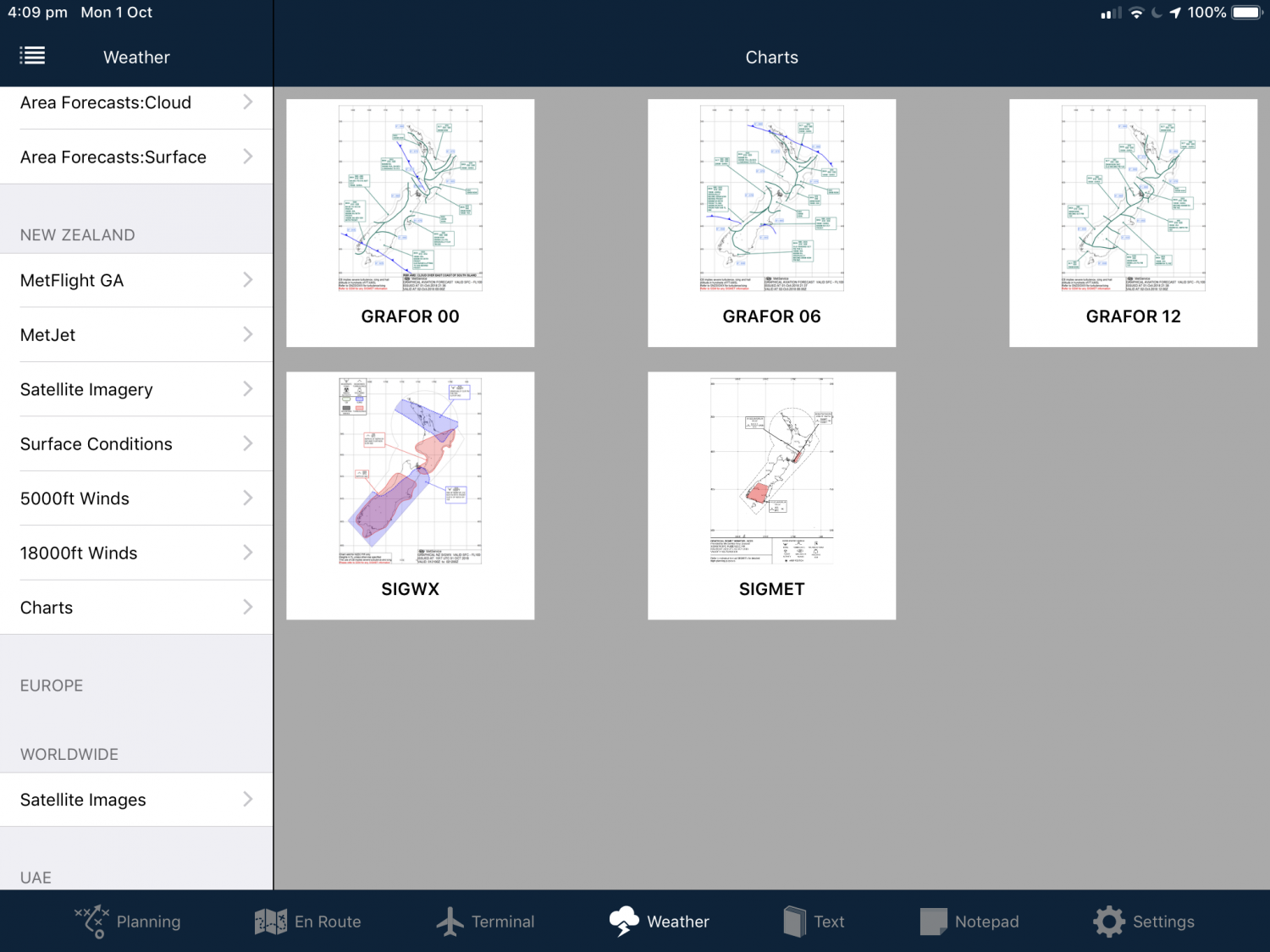 NZ Weather Charts - AvPlan EFB - Electronic Flight Bag
